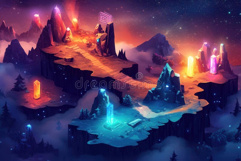 Exploring a Colorful Isometric Terrain with Dynamic Lighting Effects ...