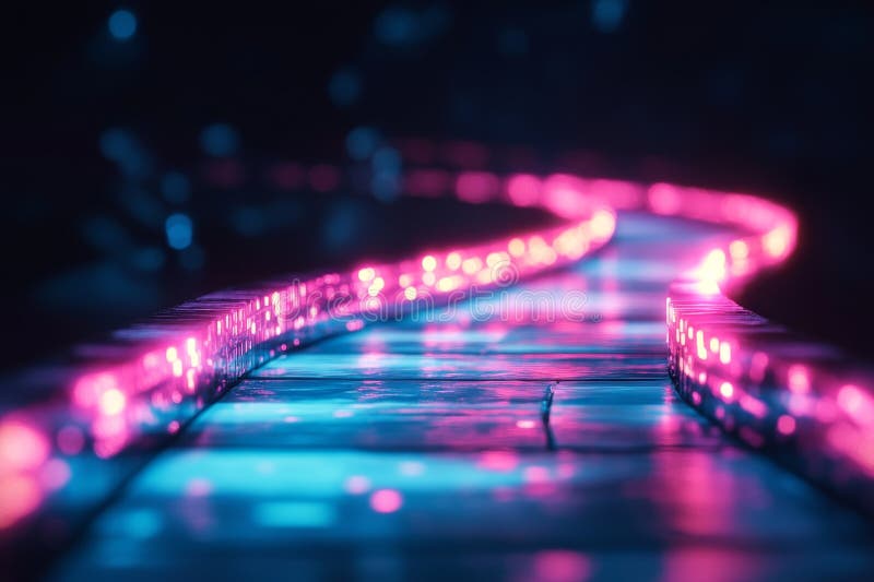 Exploring a Colorful Neon Pathway: a Journey through the Depths of ...