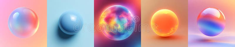 Exploring Colorful Spheres with Gradient Effects and Light Play Stock ...