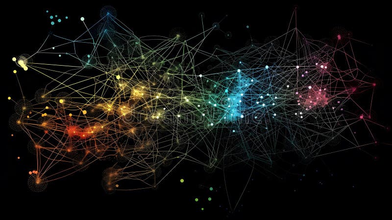 Abstract Network Data Visualization Global Connections Complex System