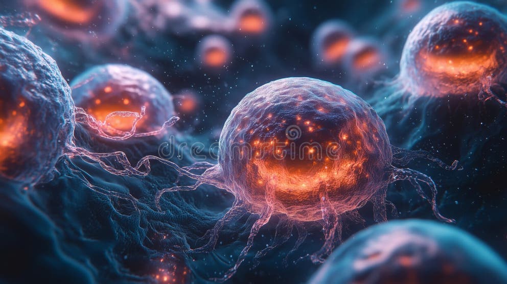 Exploring the Complex World of Microscopic Cellular Life Stock Image ...