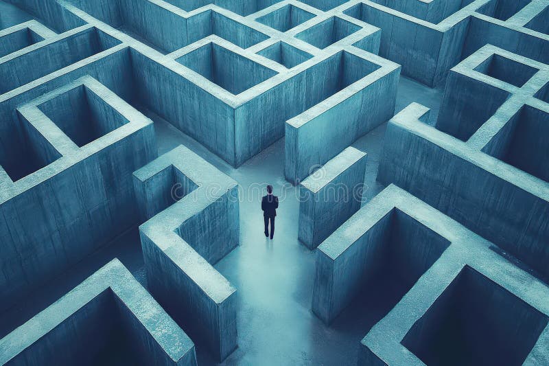 Exploring Complexity: a Figure in a Concrete Labyrinth Stock ...