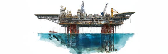 Exploring the Components of an Offshore Oil Rig: Detailed Cross-Section ...