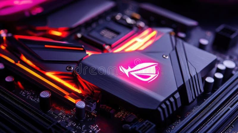 Exploring Computer Motherboard S Components and Aesthetics Stock ...