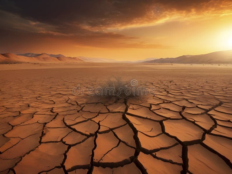Exploring the Concept of Desertification in Scorched Earth Stock Image ...