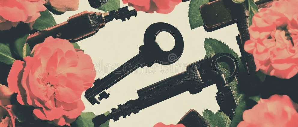 Exploring the Connection between Keys and Locks with a Floral Backdrop ...