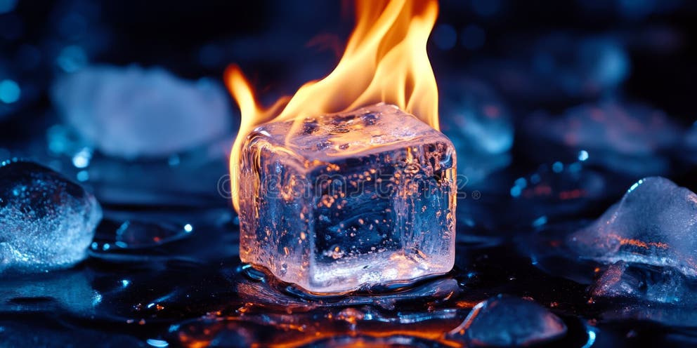 Exploring Contrasting Elements an Intriguing Ice Cube that Appears To ...