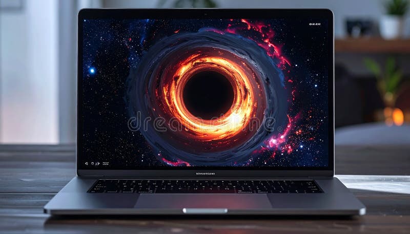 Exploring Cosmic Phenomena Black Hole Visualization Digital Device ...