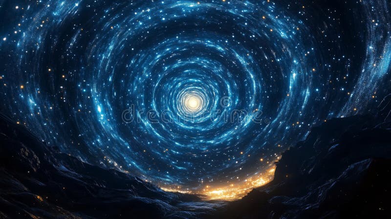 Exploring the Cosmic Spiral Tunnel through Space and Time Stock Image ...