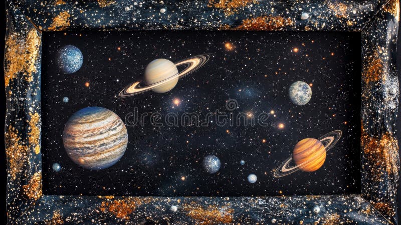Exploring the Cosmos a Framed Solar System of Planets Stars and Cosmic ...