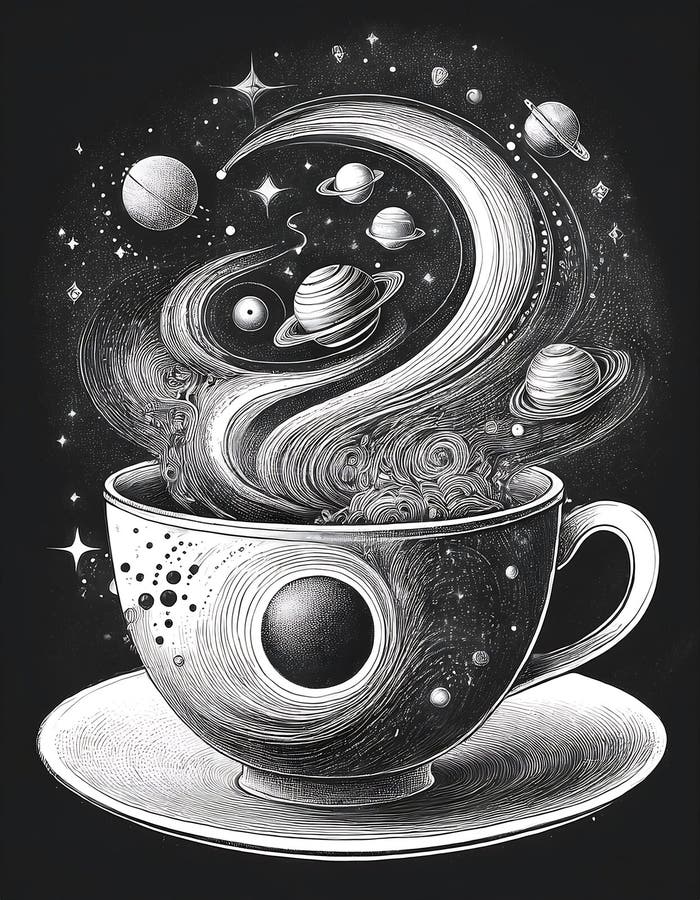 Exploring the Cosmos through a Steaming Cup Filled with a Vibrant Solar ...