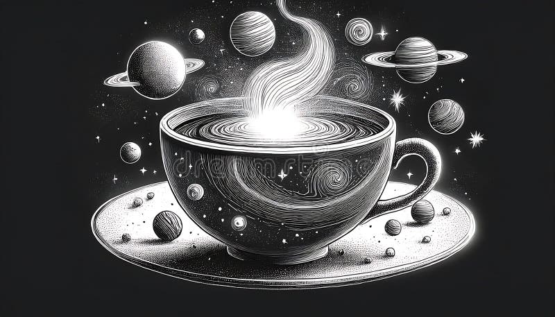 Exploring the Cosmos through a Steaming Cup Filled with a Vibrant Solar ...