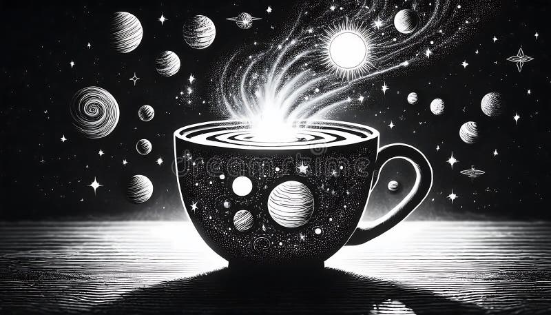 Exploring the Cosmos through a Steaming Cup Filled with a Vibrant Solar ...