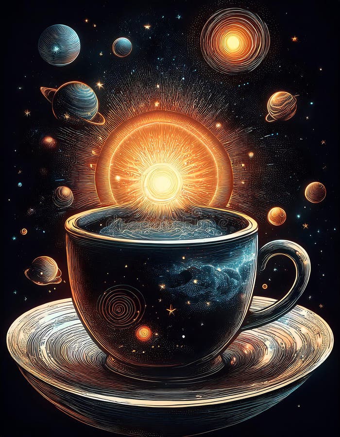 Exploring the Cosmos through a Steaming Cup Filled with a Vibrant Solar ...