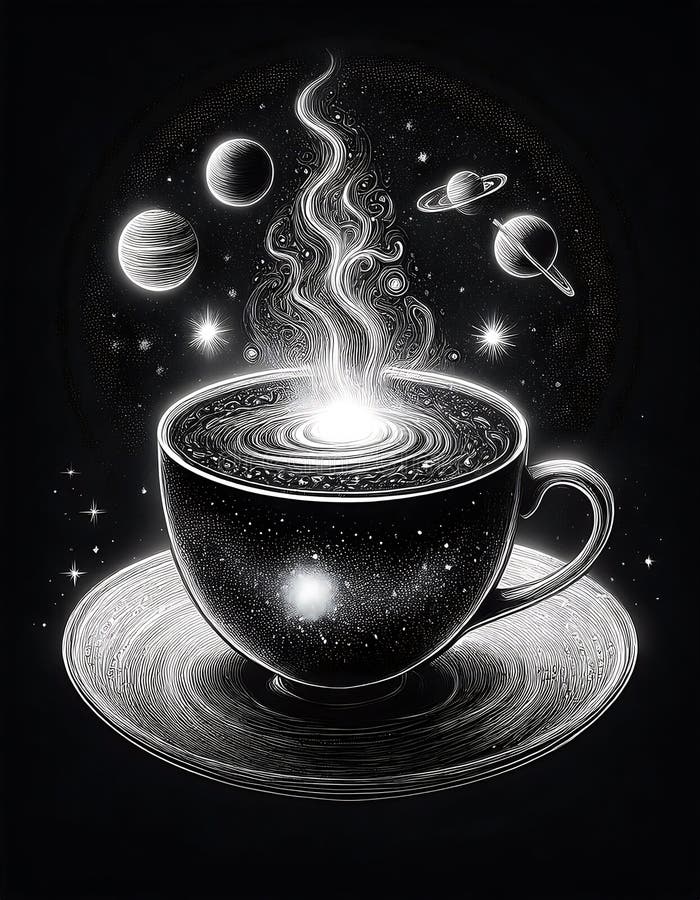 Exploring the Cosmos through a Steaming Cup Filled with a Vibrant Solar ...