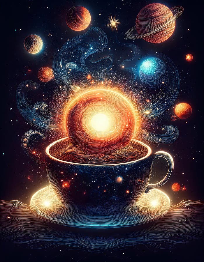 Exploring the Cosmos through a Steaming Cup Filled with a Vibrant Solar ...