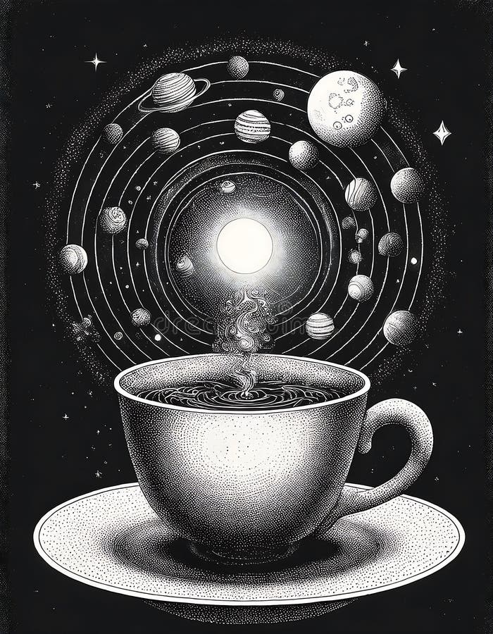 Exploring the Cosmos through a Steaming Cup Filled with a Vibrant Solar ...