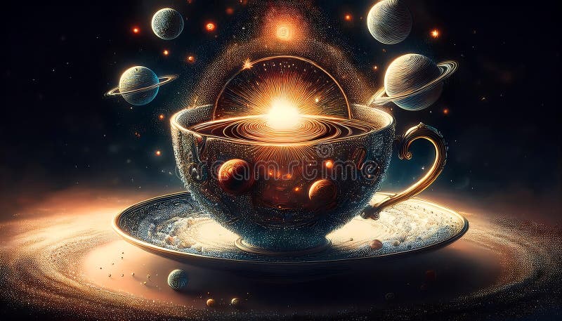 Exploring the Cosmos through a Steaming Cup Filled with a Vibrant Solar ...