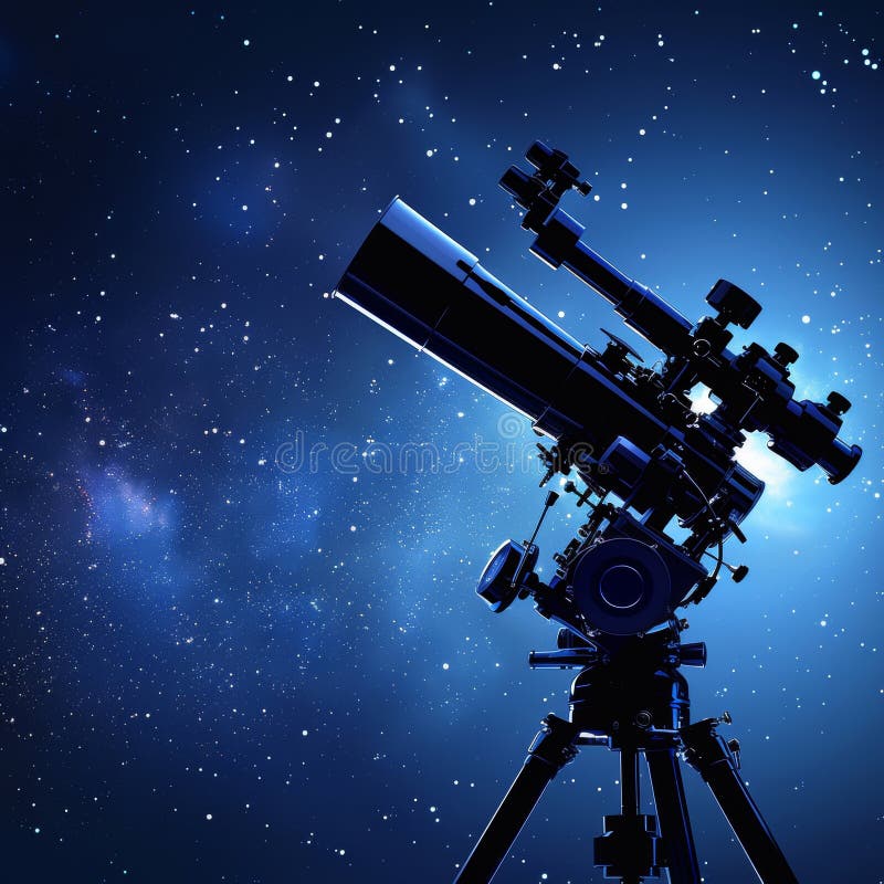 Exploring the Cosmos Telescope Under a Starry Night, Atmospheric and ...