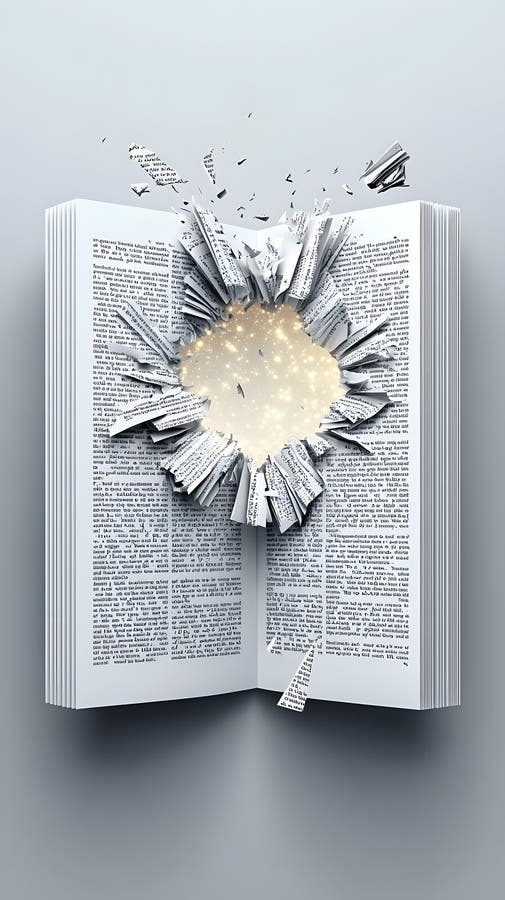 Exploring Creativity through a Book Explosion Stock Illustration ...