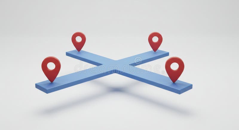 Exploring Crossroads Routes with Location Pins for Destination Planning ...
