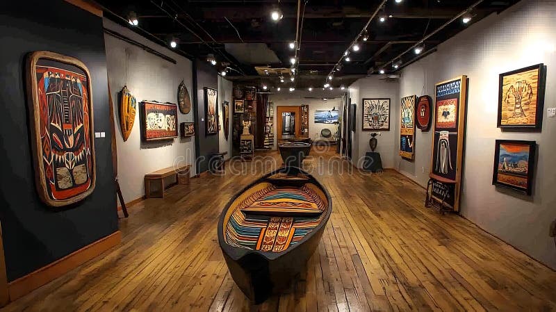 Indigenous Art Gallery stock illustration. Illustration of exhibition ...