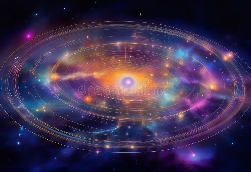 Exploring a Darkwave Galactic Map of Cosmic Wonders Stock Illustration ...