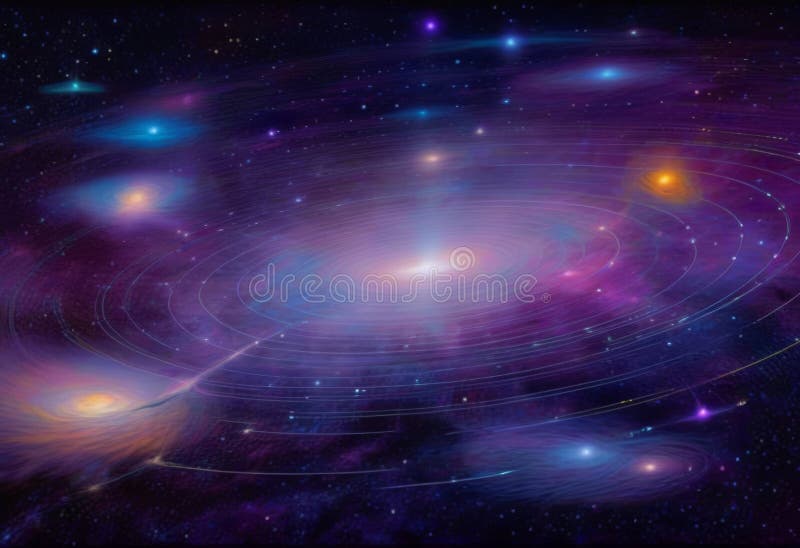 Exploring a Darkwave Galactic Map of Cosmic Wonders Stock Illustration ...