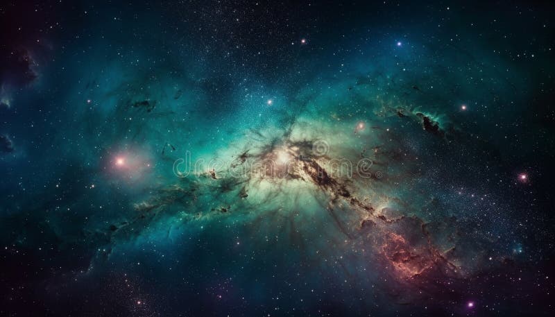 Exploring the Deep, Dark Galaxy a Glowing Supernova Abstract Generated ...