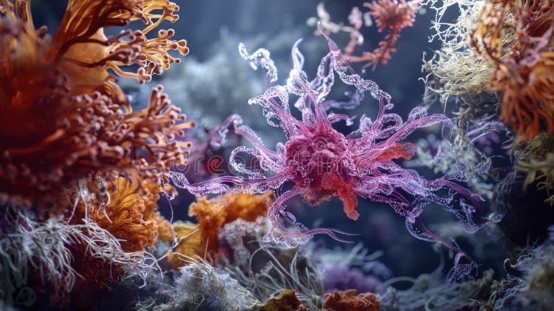 Exploring Deepsea Life Forms Ocean Depths Visual Artwork Colorful ...