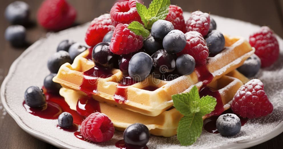 Exploring the Delectable Union of Crispy Waffles and Succulent Berries ...