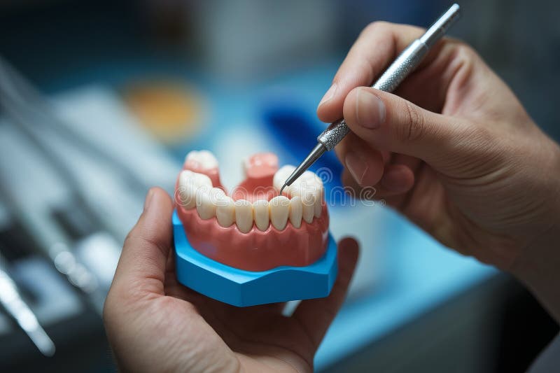 Exploring a Dental Model in Practice Stock Illustration - Illustration ...