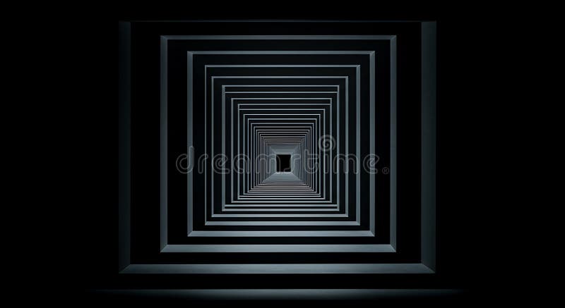 Exploring Depth in a Dark Tunnel of Geometric Shapes with High Contrast ...
