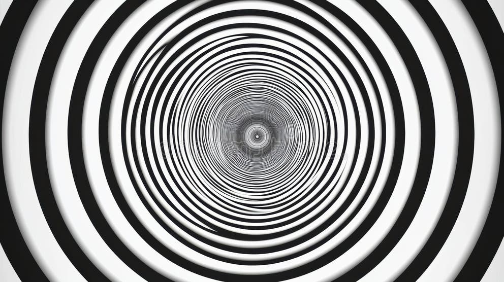 Exploring Depth and Illusion through Op-art Concentric Circles in Black ...