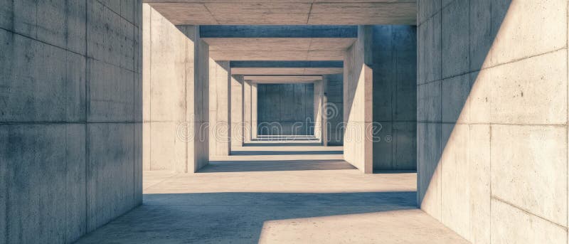 Exploring the Depth of Light Gray Concrete Architecture in a Modern ...