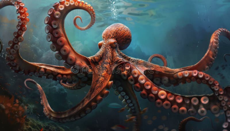 Exploring the Depths: an Octopus S Tentacles in AR 7:4 Stock ...