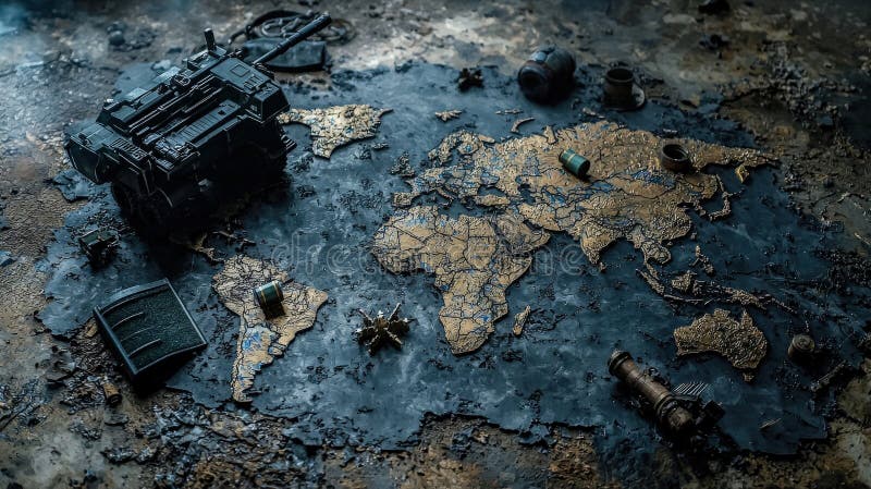 Exploring a Detailed World Map Abandoned Location Artistic ...