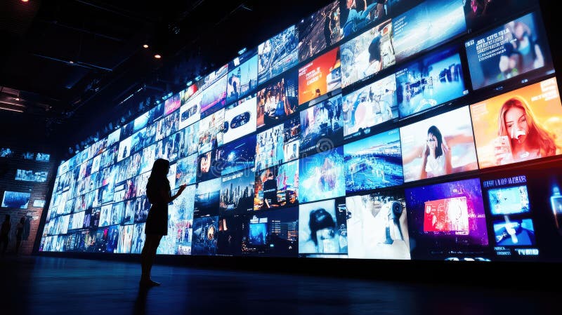 Exploring a Digital Art Installation with Numerous Screens Displaying ...