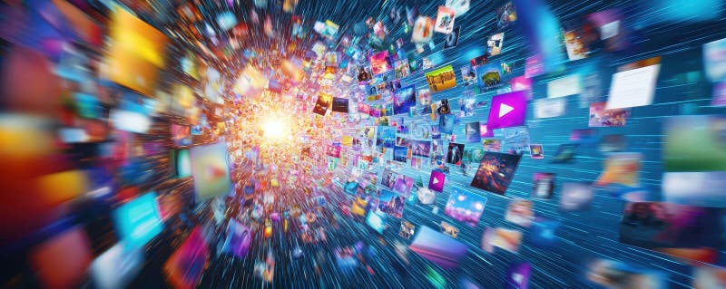 Exploring the Digital Burst of Media Content Virtual Space Graphic ...