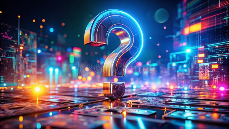 Exploring the Digital Frontier a 3D Illustration of a Question Mark ...