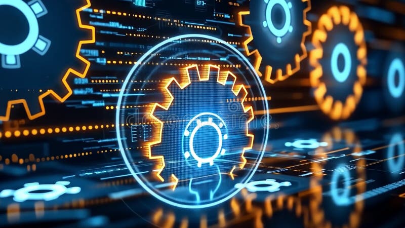 Exploring Digital Gears and Technology Interface Futuristic Look at ...