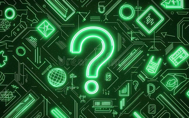 Exploring Digital Innovation through Neon Question Mark Amidst ...