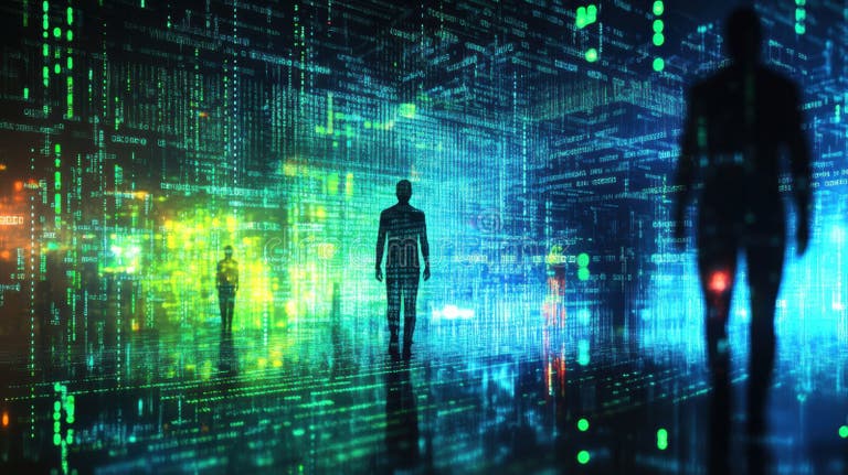 Exploring a Digital Landscape Filled with Human Silhouettes and ...