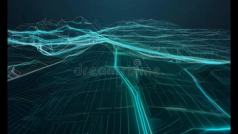 Exploring Digital Landscapes with Dynamic Wireframe Animations ...