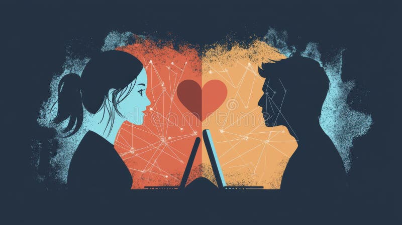 Exploring Digital Love Infographic on Online Relationships Virtual ...