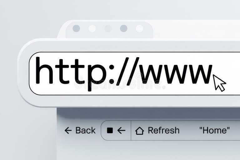 Exploring the Digital Realm with a Browser Address Bar and Cursor on a Modern Interface Layout ...