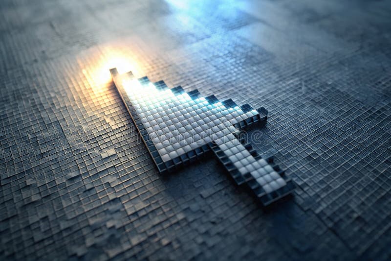 Exploring the Digital Trail a Pixelated Cursor Arrows Journey Across a ...