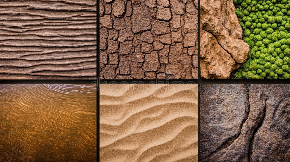Exploring Diverse Textures Found in Natural and Crafted Materials Stock ...