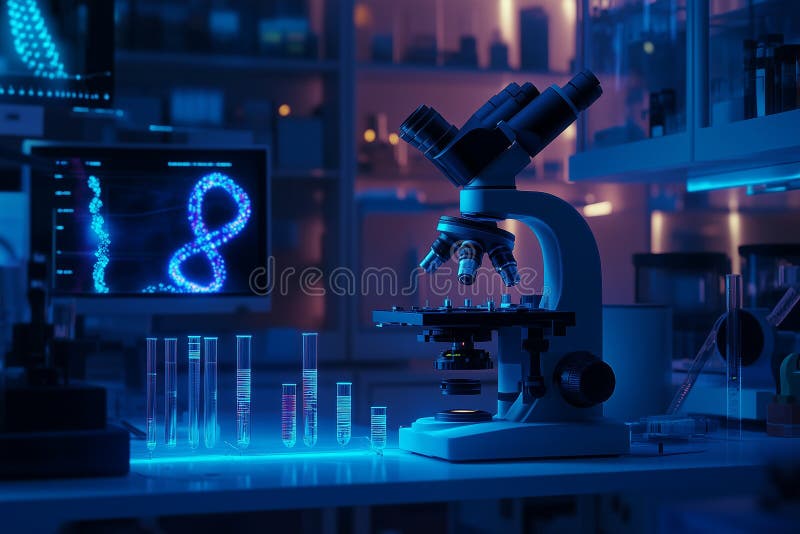 Exploring DNA Strands in a Modern Laboratory with Advanced Microscopes ...