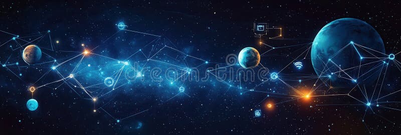 Exploring a Dreamy Cosmic Landscape Featuring Connected Planets and ...